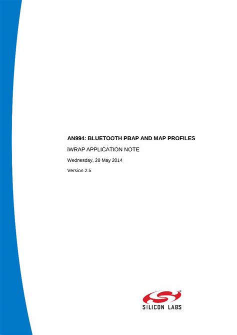 Pdf An994 Bluetooth Pbap And Map Profiles · Pdf Filean994 Bluetooth