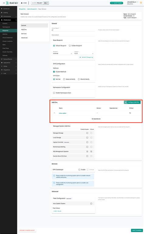 Setup Create Cluster Blueprint With Cilium And Hubble Rafay Product