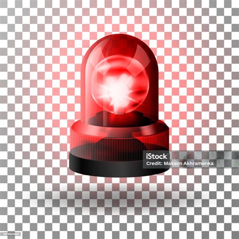 자동차용 현실적인 빨간색 점멸 사이렌 비상 점멸 사이렌 빨강에 대한 스톡 벡터 아트 및 기타 이미지 빨강 빛 3차원 형태 Istock