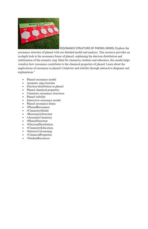Resonance Structure Of Phenol Model Cardboard At ₹ 500 Piece In New Delhi