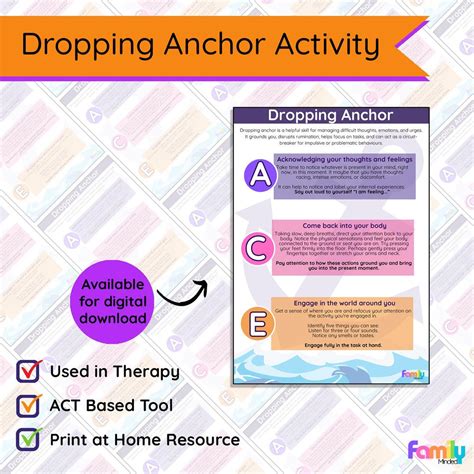 Grounding Activity Dropping Anchor Acceptance And Commitment Therapy
