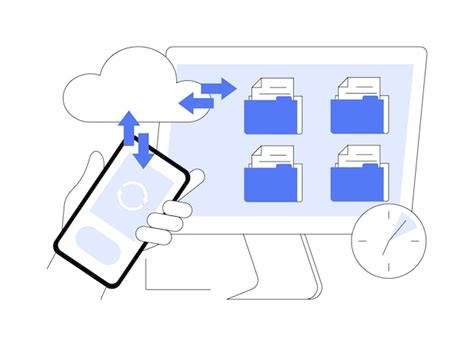 데이터 백업 및 복구 고립된 만화 터 일러스트레이션 프리미엄 벡터