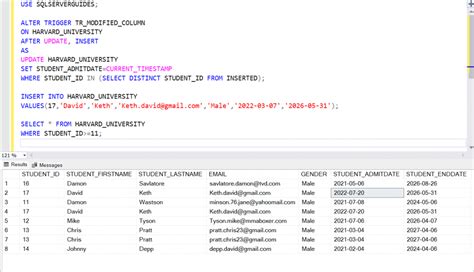 sql server update trigger only if column is modified