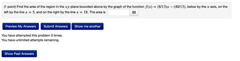 Solved Point Find The Area Of The Region In The Chegg Com