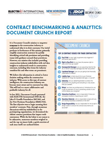 Contract Benchmarking And Analytics 2023 Document Crunch Report Electri International