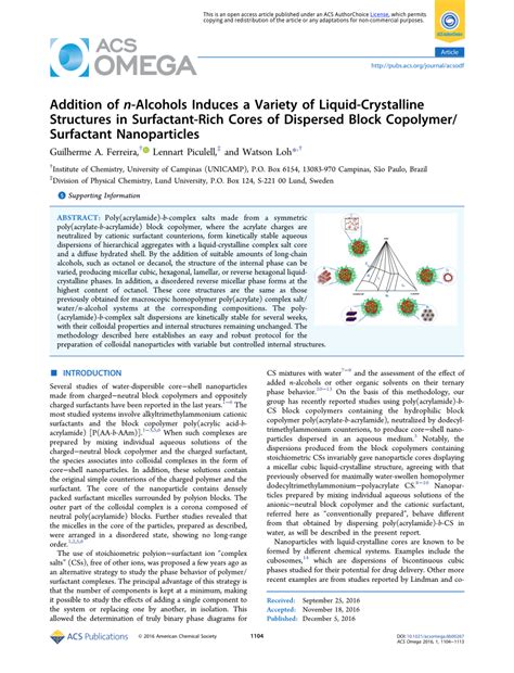 Pdf Liquid Crystalline Nanoparticles Formed By Oppositely Charged