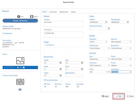 Adding A Scaffold Request