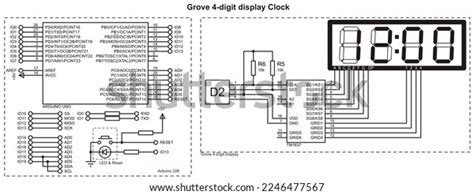 Schematic Device On Arduino Grove 4digit Stock Illustration 2246477567