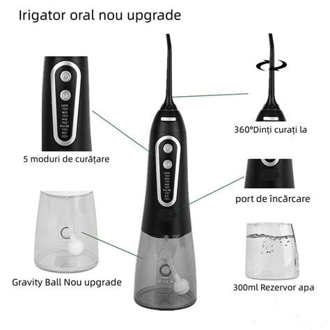 Професионален иригатор за устна кухина Ioiooo 6 дюзи 5 работни програми 300 Ml Ipx8