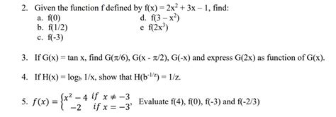 Solved 2 Given the function f defined by f x 2x² 3x Chegg com