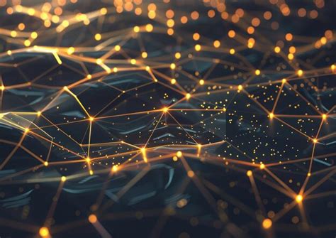 An Array Of Interconnected Geometric Shapes Forming A Complex Network