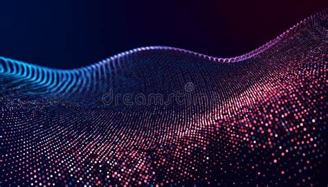 Abstract Digital Wave Pattern With Vibrant Blue And Pink Gradients Creating A Dynamic Flowing