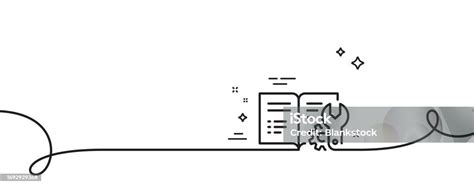 Engineering Documentation Line Icon Technical Instruction Sign Continuous Line With Curl Vector