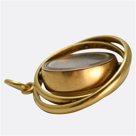 Edwardian 18k Gold Gimbal Compass Pendant Butter Lane Antiques