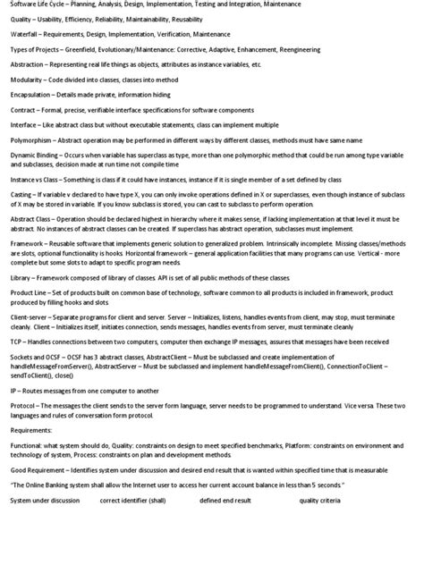 Software Cheatsheet Pdf Class Computer Programming Inheritance Object Oriented Programming