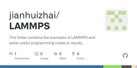 GitHub Jianhuizhai LAMMPS This Folder Contains The Examples Of LAMMPS And Some Useful