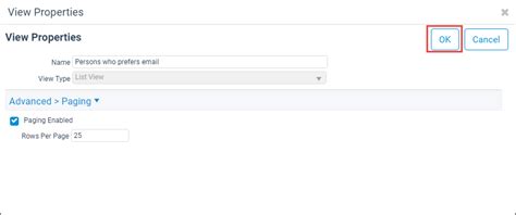 Specifying List View Page Size Aptify Support
