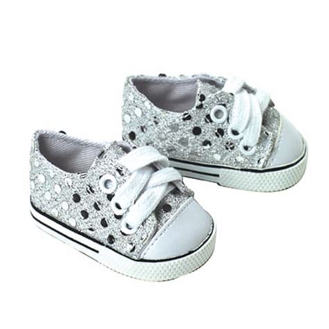 Sophias Silver Sequin Sneaker Shoes With Laces 1 Kroger