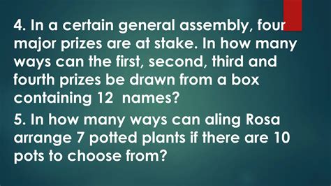Other Permutations 1 Word Problems Involving Permutations PPTX Physics Science