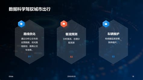 蓝色创意酷炫数据科学再数据服务中的应用ppt模板 Islide