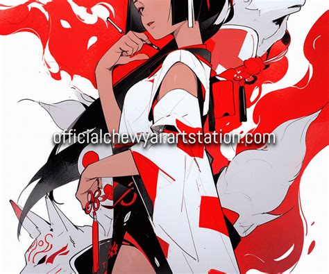 Artstation Kitsune Girls Artworks