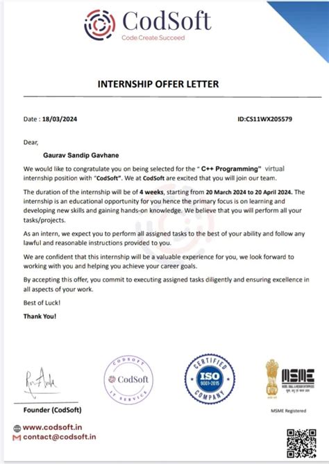 Gaurav Gavhane On Linkedin Codesoftinternship Cplusplus Learningandgrowth Techinternship