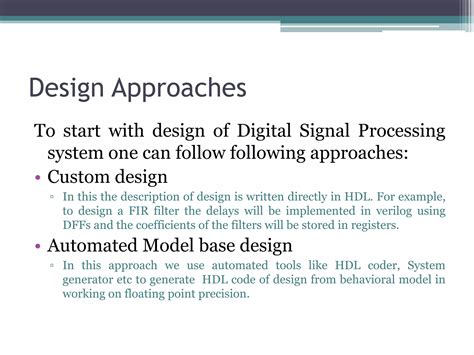 implementation of dsp algorithms on fpga pptx