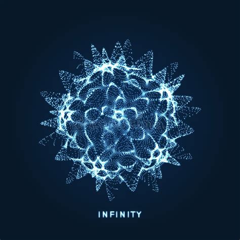 object with dots molecular grid 3d technology style with particle vector illustration stock