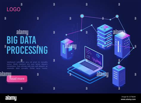 Big Data Processing And Analysing Landing Page Vector Template