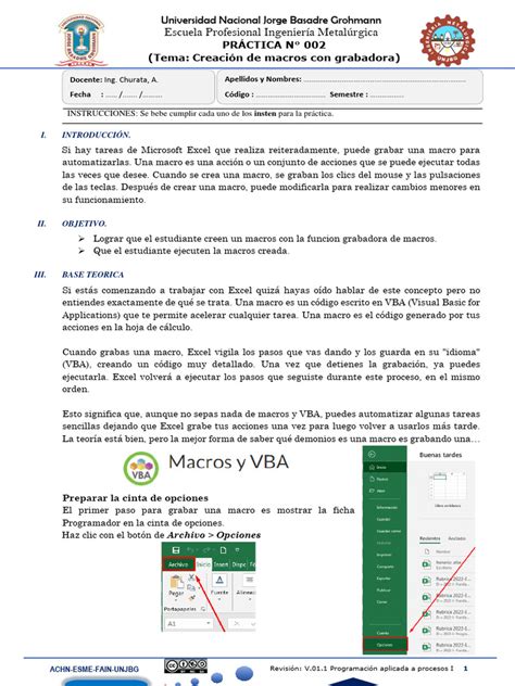 02 Prac Creación De Macros Con Grabadora Pdf Macro Informática