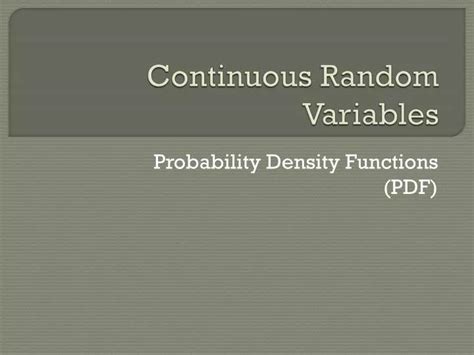 ppt continuous random variables powerpoint presentation free