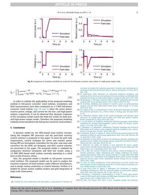 Modelingofcompletefaultride Throughprocessesfordfig Basedwindturbines Pdf