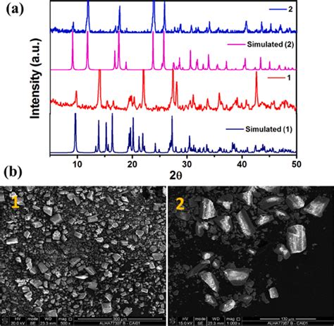 A Pxrd Patterns Of The As Synthesized Compounds 1 And 2 And