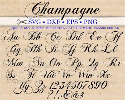 classique script svg fancy script monogram font svg dxf etsy script
