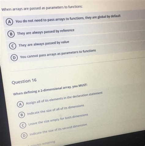 Solved When Arrays Are Passed As Parameters To Functions A