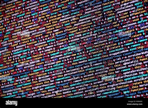 Software Developer Programming Code On Computer Abstract Computer Script Source Code Shallow