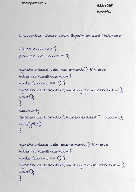 Java Assignment 2 B231t035 Counter Class And File Operations Studocu