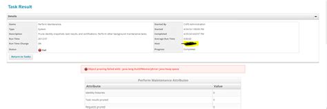 Perform Maintenance Is Failing Iiq Discussion And Questions Sailpoint Developer Community