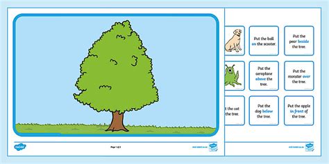 Grade R Math Preposition Tree Game öğretmen Yaptı