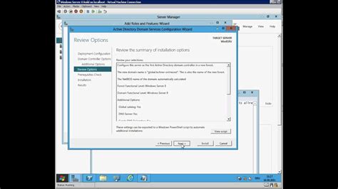 Windows Server 8 Active Directory Domain Services Installation Youtube