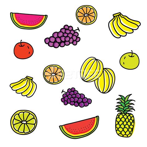 손그림 과일 일러스트 모음 오호랄라 일러스트 과일 여름 상큼 패턴 무늬 손그림 참외 파인애플 바나나 귤 오렌지 자몽 라임 수박 포도 사과