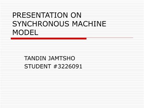 Ppt Presentation On Synchronous Machine Model Powerpoint Presentation Id767530