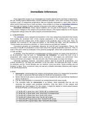 Immediate Inferences Docx Immediate Inferences If We Expand The Scope Of Our Investigation To