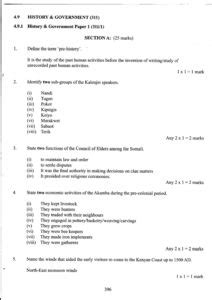 KCSE HISTORY GOVT PP PP Marking Schemes Enhanced Education Group