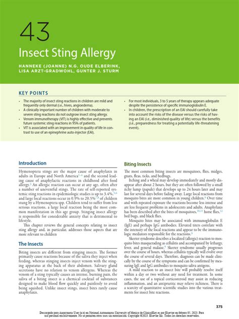 43 Insect Sting Allergy Download Free Pdf Allergy Honey Bee