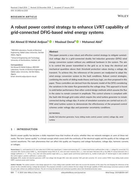A Robust Power Control Strategy To Enhance Lvrt Capability Of Grid‐connected Dfig‐based Wind