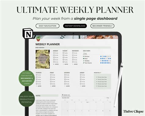 Notion Weekly Planner Template Notion To Do List Simple Weekly