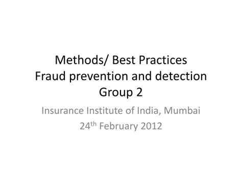 Ppt Methods Best Practices Fraud Prevention And Detection Group 2 Powerpoint Presentation