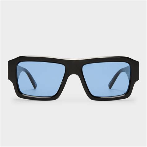 Polygraph Black Uni Sex Rectangle Sunglasses Le Specs