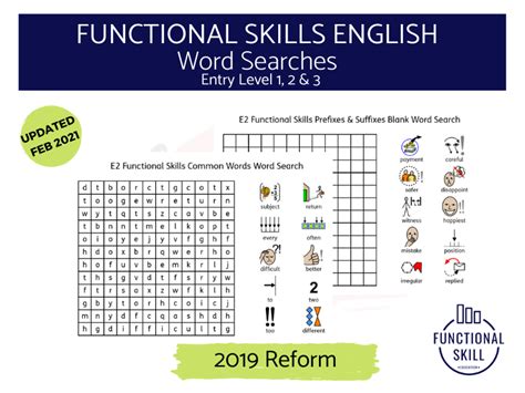 Functional Skills English Word Searches E1 E2 E3 Teaching Resources